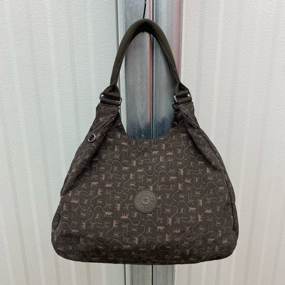 Kipling | Bags | Kipling Dark Brown Patterned Shoulder Bag | Poshmark
